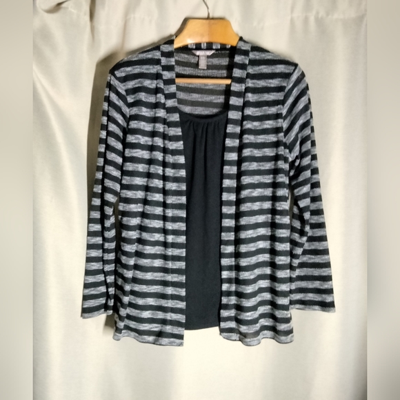 White Stag | Sweaters | White Stag L Womens Black And Gray Cardigan W ...